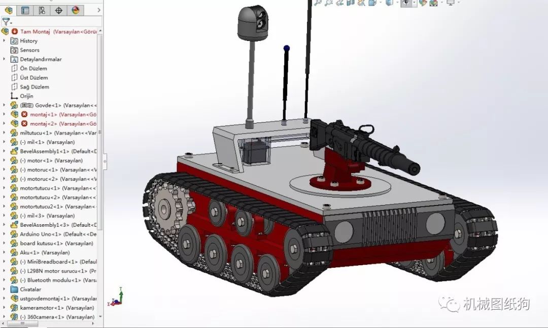 UGV履带坦克车玩具模型3D图纸 Solidworks设计_工业机器人_行业动态_资讯_无人系统网_专业性的无人系统网络平台